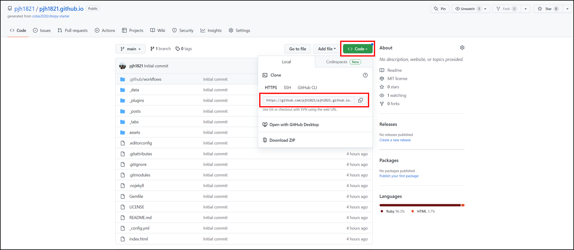 Github Pages 및 Chirpy 테마로 Jekyll Blog 만들기 박대리의 개발일지